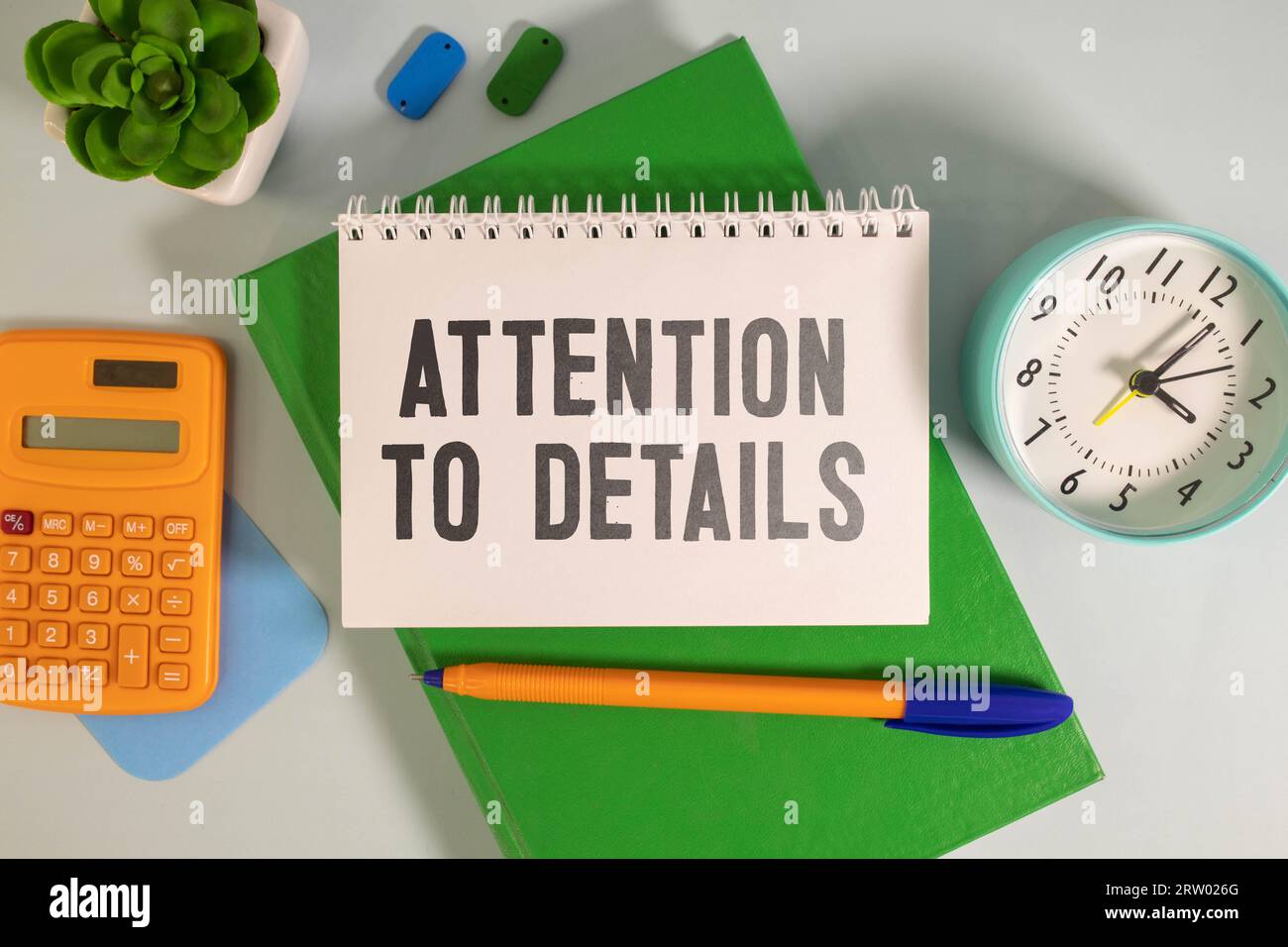 ATTENTION TO DETAILS text written on a notebook with chart Stock Photo ...