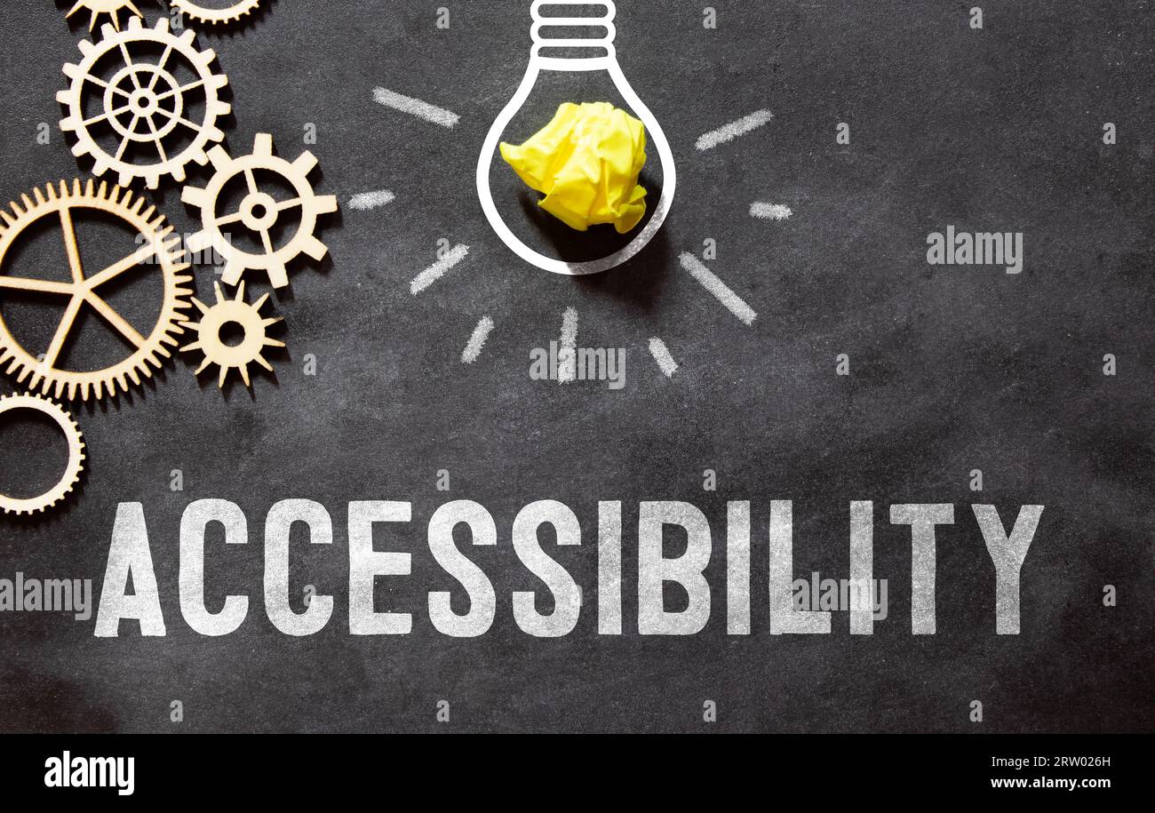 Accessible symbol. The word accessible on wooden cubes. Beautiful ...