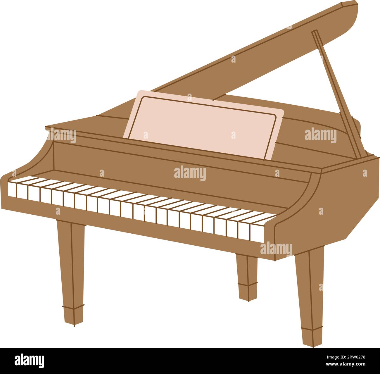 Grand piano. Musical instruments silhouette. Vector illustration Stock ...