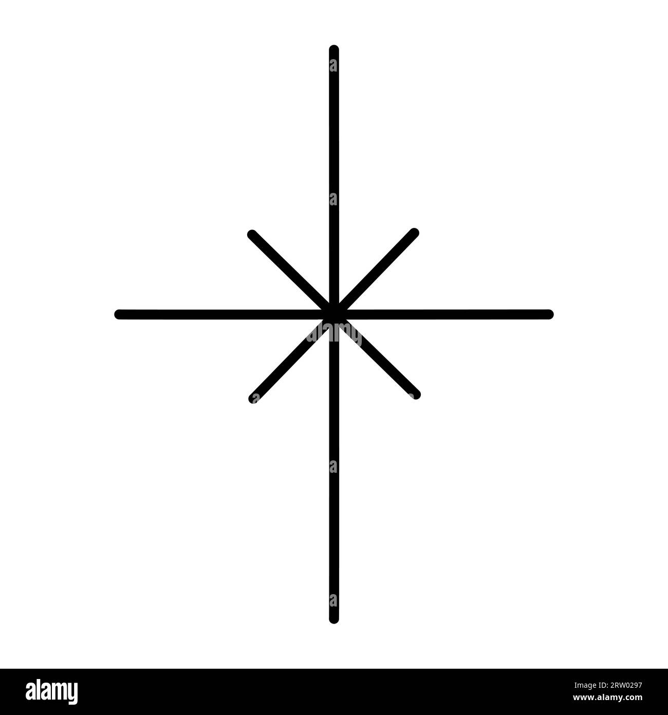 Beautiful snowflake or star, doodle style flat vector outline ...