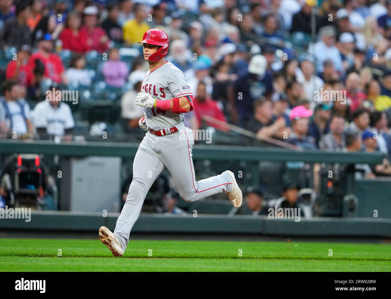 Los Angeles Angels' Logan O'Hoppe jogs the bases after hitting a home ...