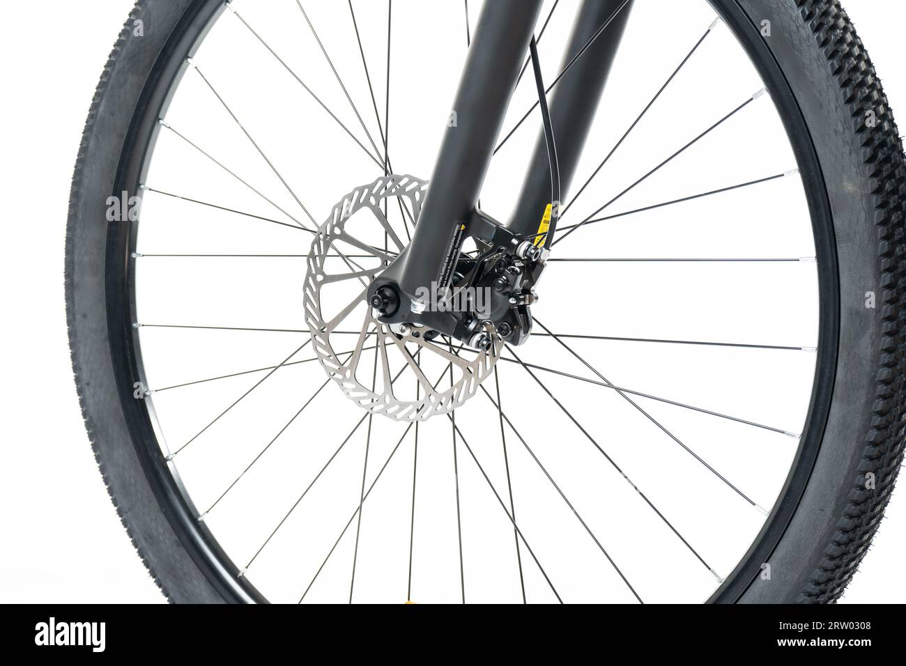 bicycle front wheel with spoke isolated on white background Stock Photo ...