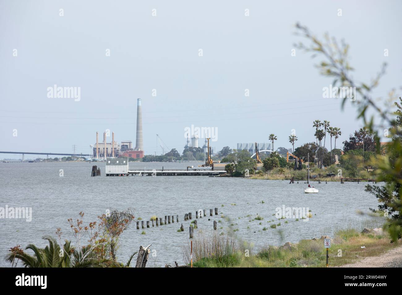 Afternoon view of the San Joaquin River delta as it passes through ...