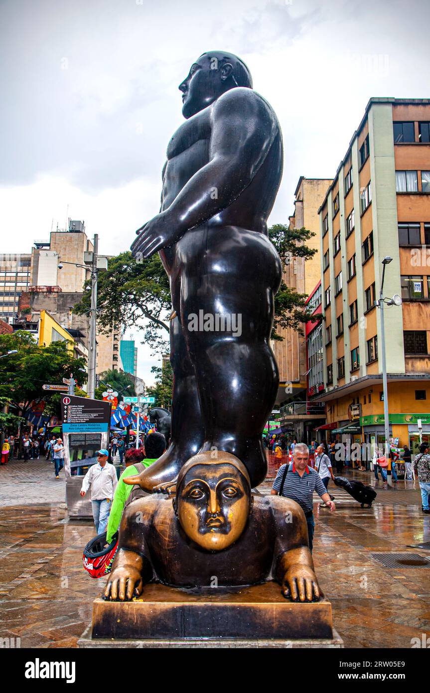 Sculpture by Colombian artist Fernando Botero. Plaza Botero, Medellín ...