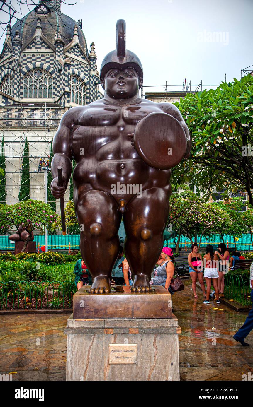 Sculpture by Colombian artist Fernando Botero. Plaza Botero, Medellín ...