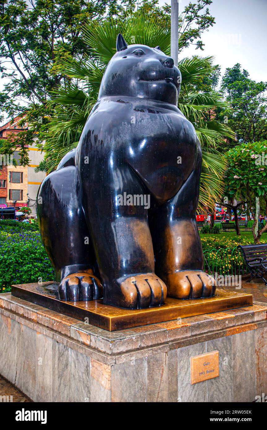 Sculpture by Colombian artist Fernando Botero. Plaza Botero, Medellín ...
