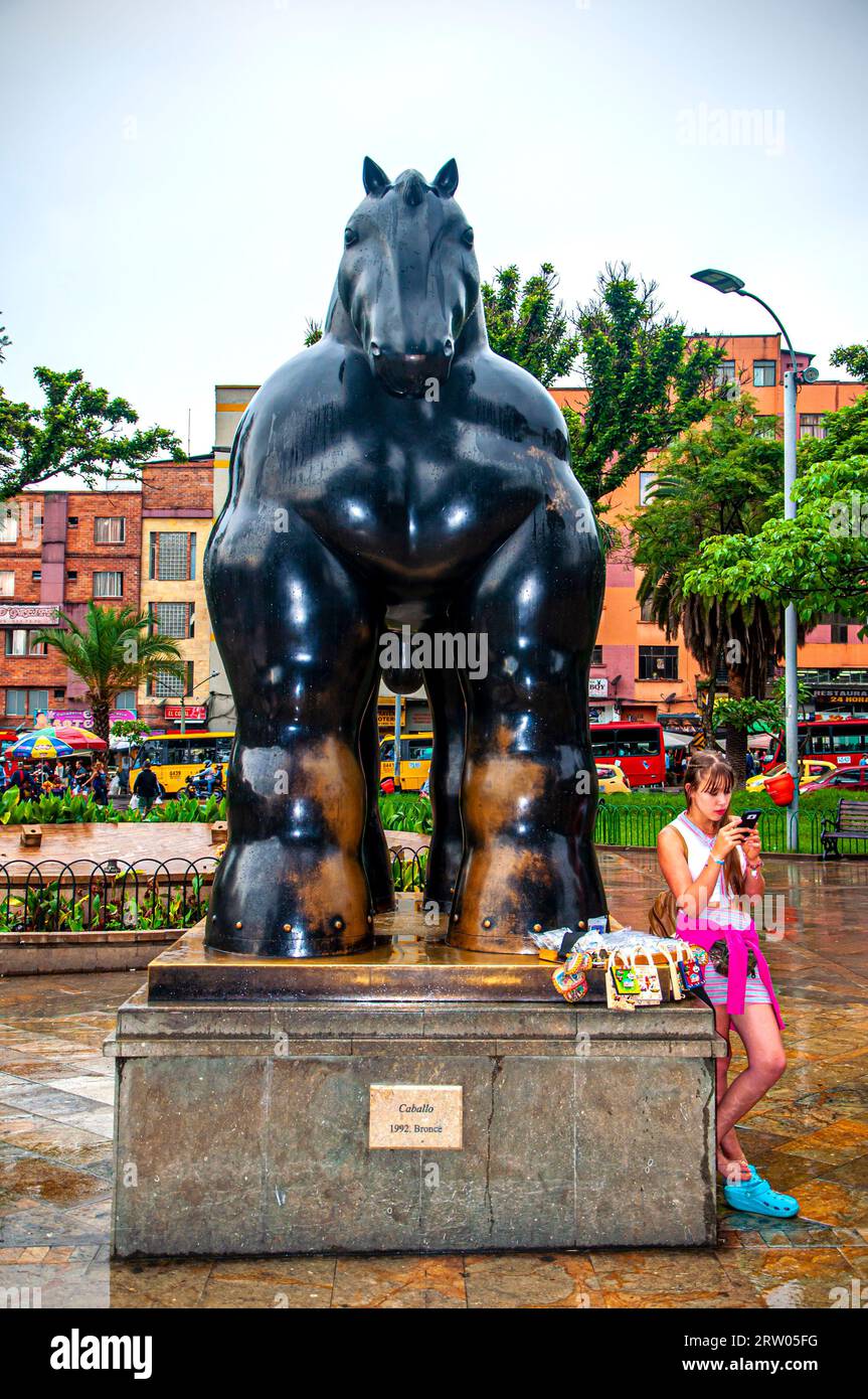 Sculpture by Colombian artist Fernando Botero. Plaza Botero, Medellín ...