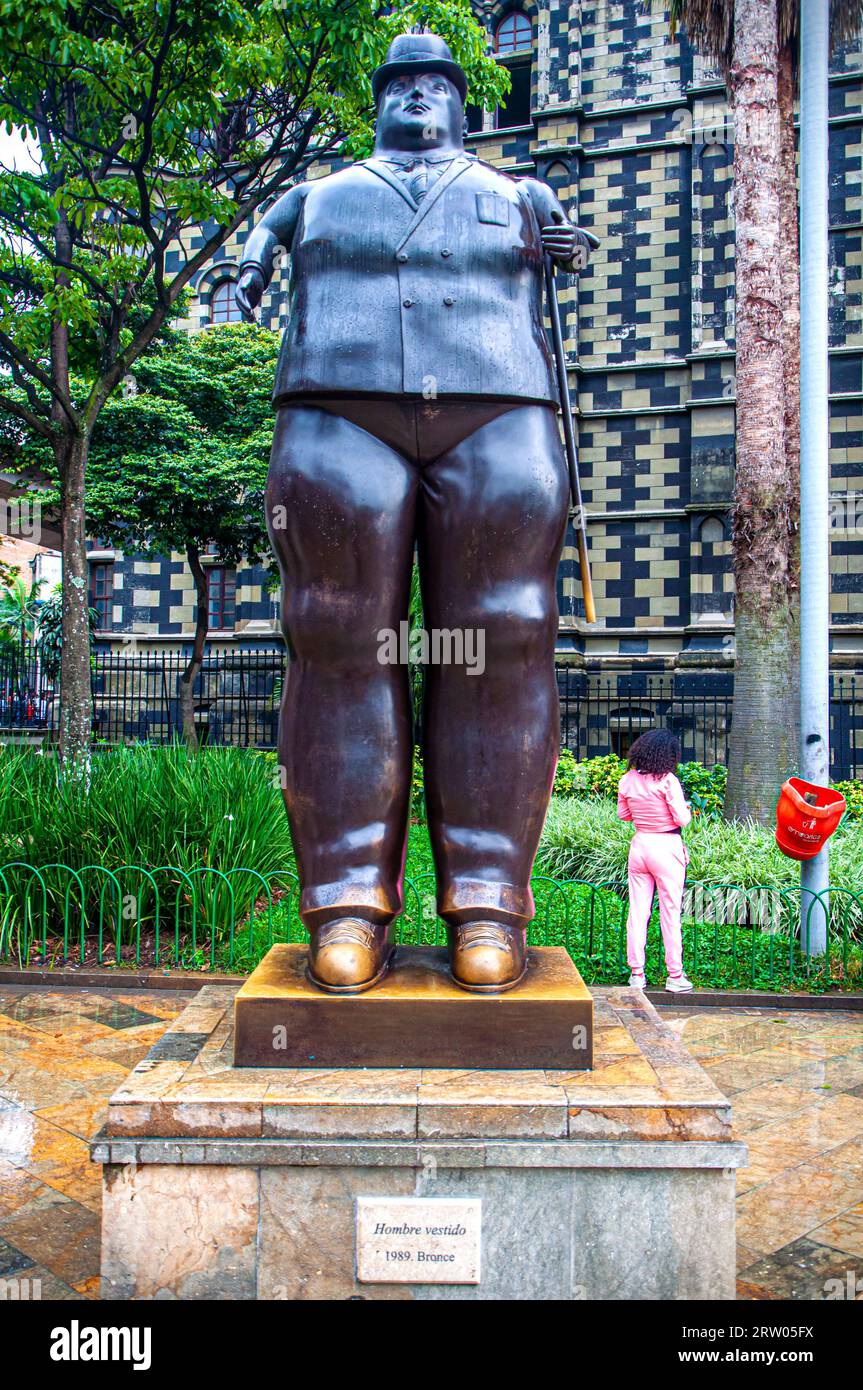 Sculpture by Colombian artist Fernando Botero. Plaza Botero, Medellín ...