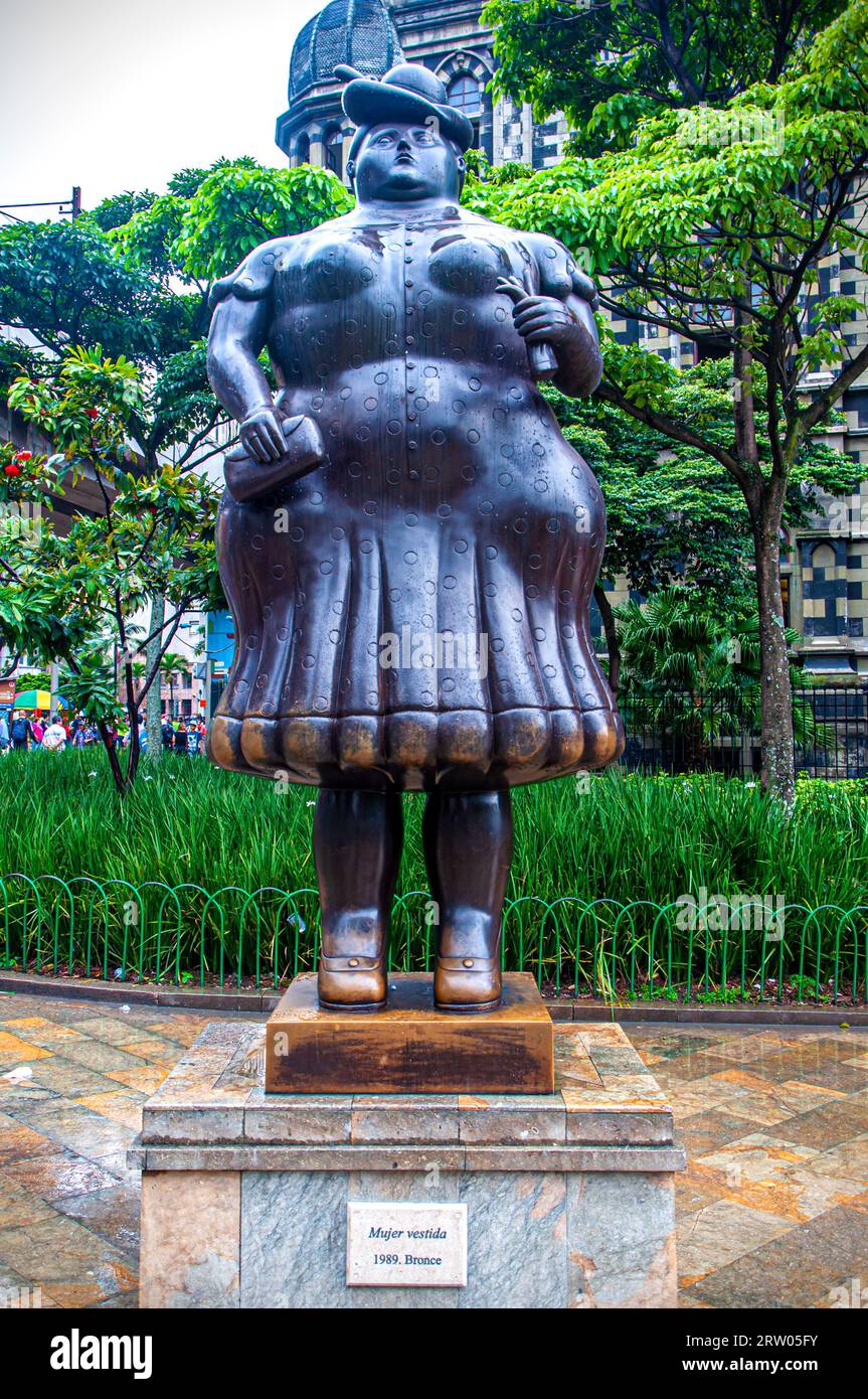 Sculpture by Colombian artist Fernando Botero. Plaza Botero, Medellín ...