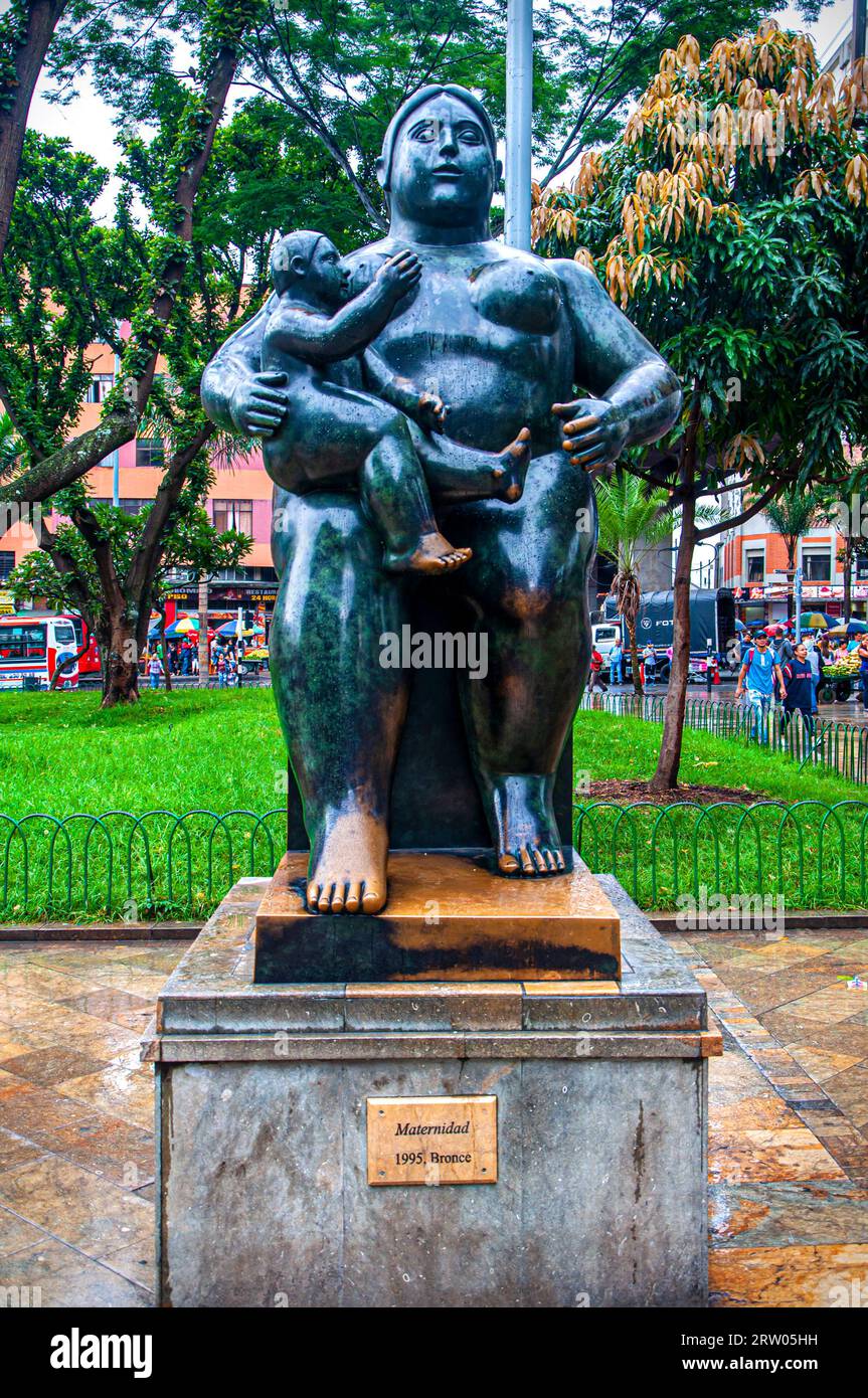 Sculpture by Colombian artist Fernando Botero. Plaza Botero, Medellín ...