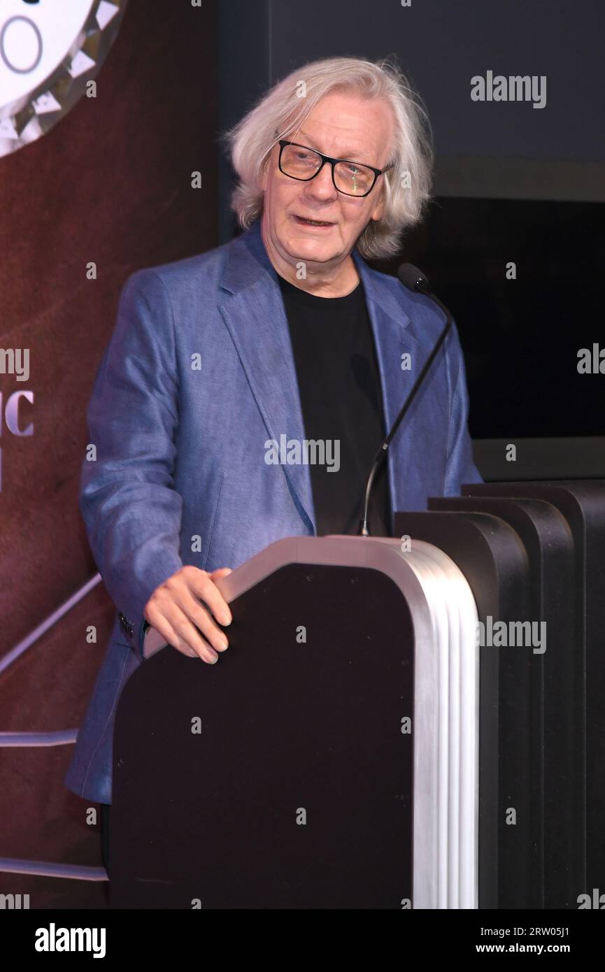 New York, USA. 15th Sep, 2023. Radio personality Jim Kerr speaks at the ...