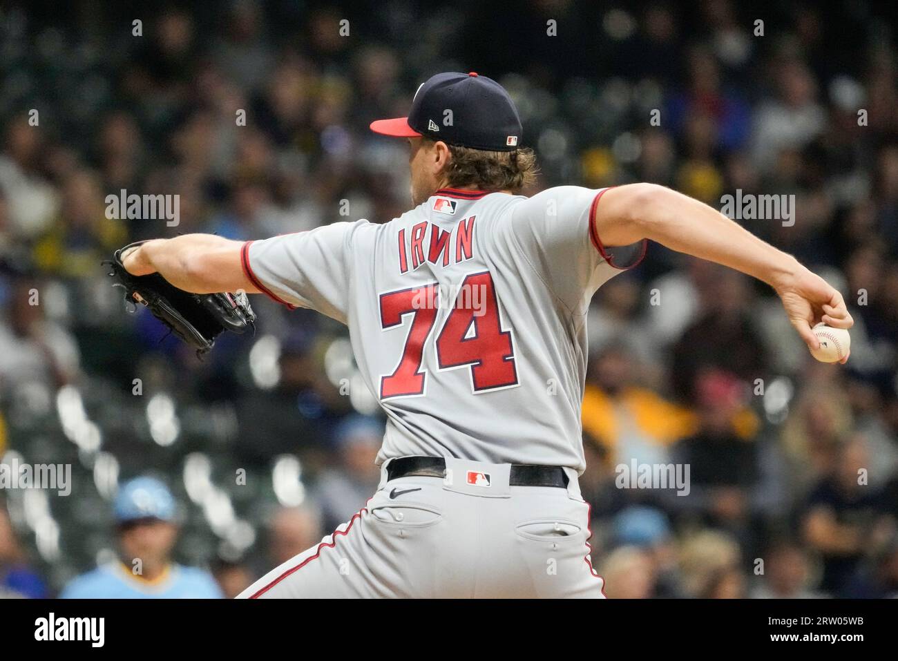 Washington Nationals starting pitcher Jake Irvin throws during the ...