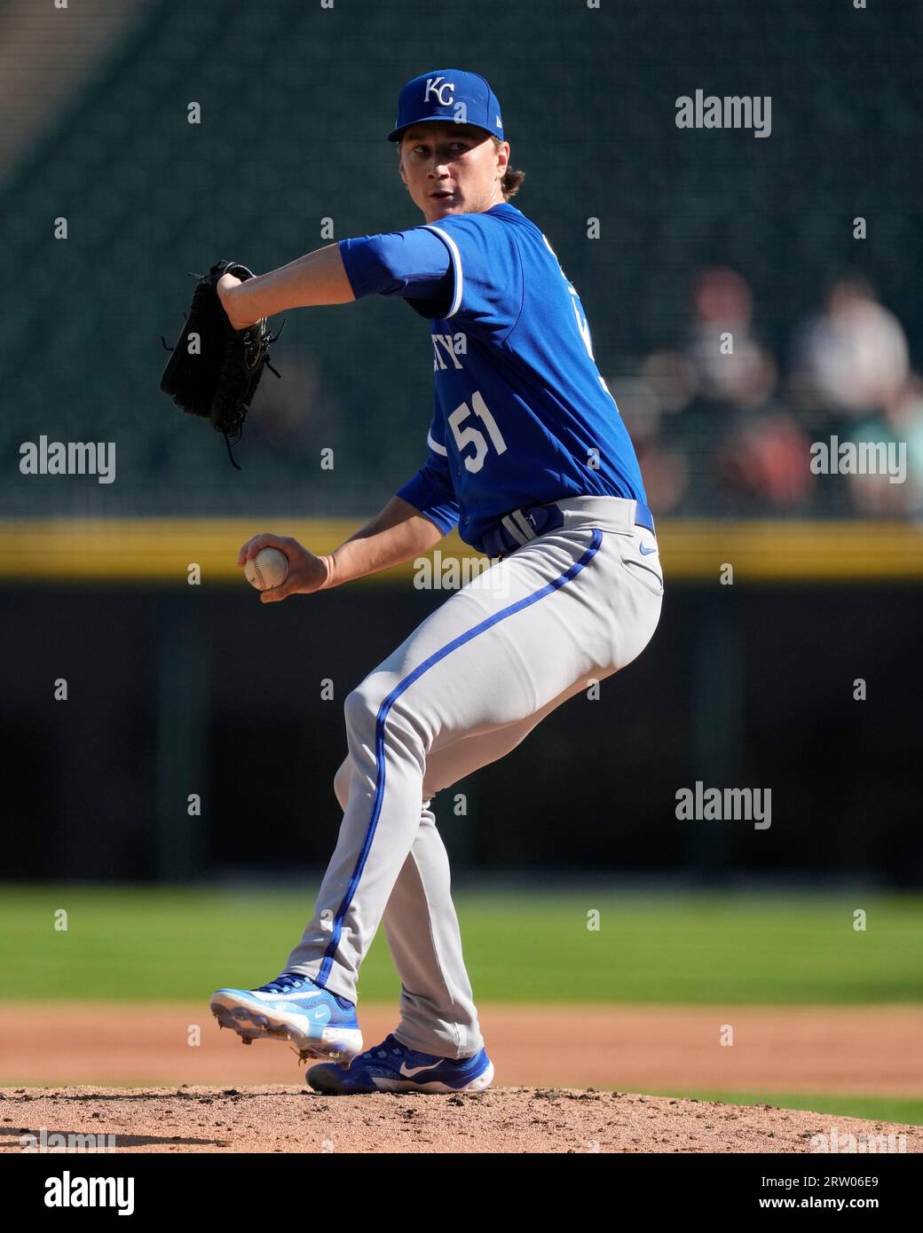 Kansas City Royals starting pitcher Brady Singer delivers during the ...