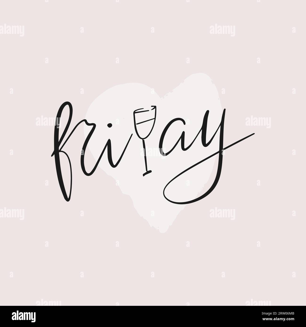 Hand lettering word Friday on light pink, happy friday concept Stock ...
