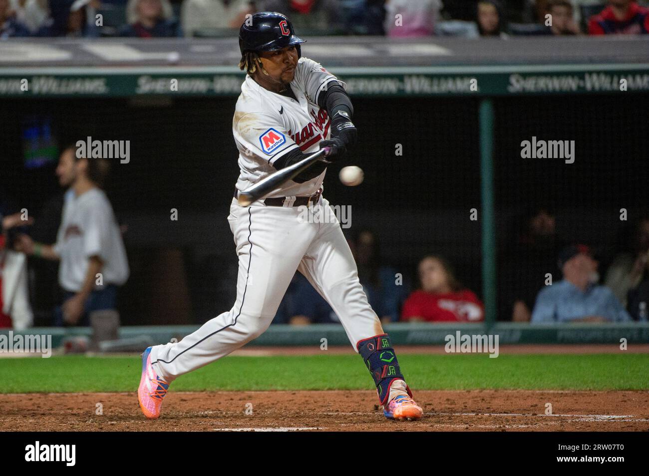 Cleveland Guardians' Jose Ramirez hits an RBI double off Texas Rangers ...