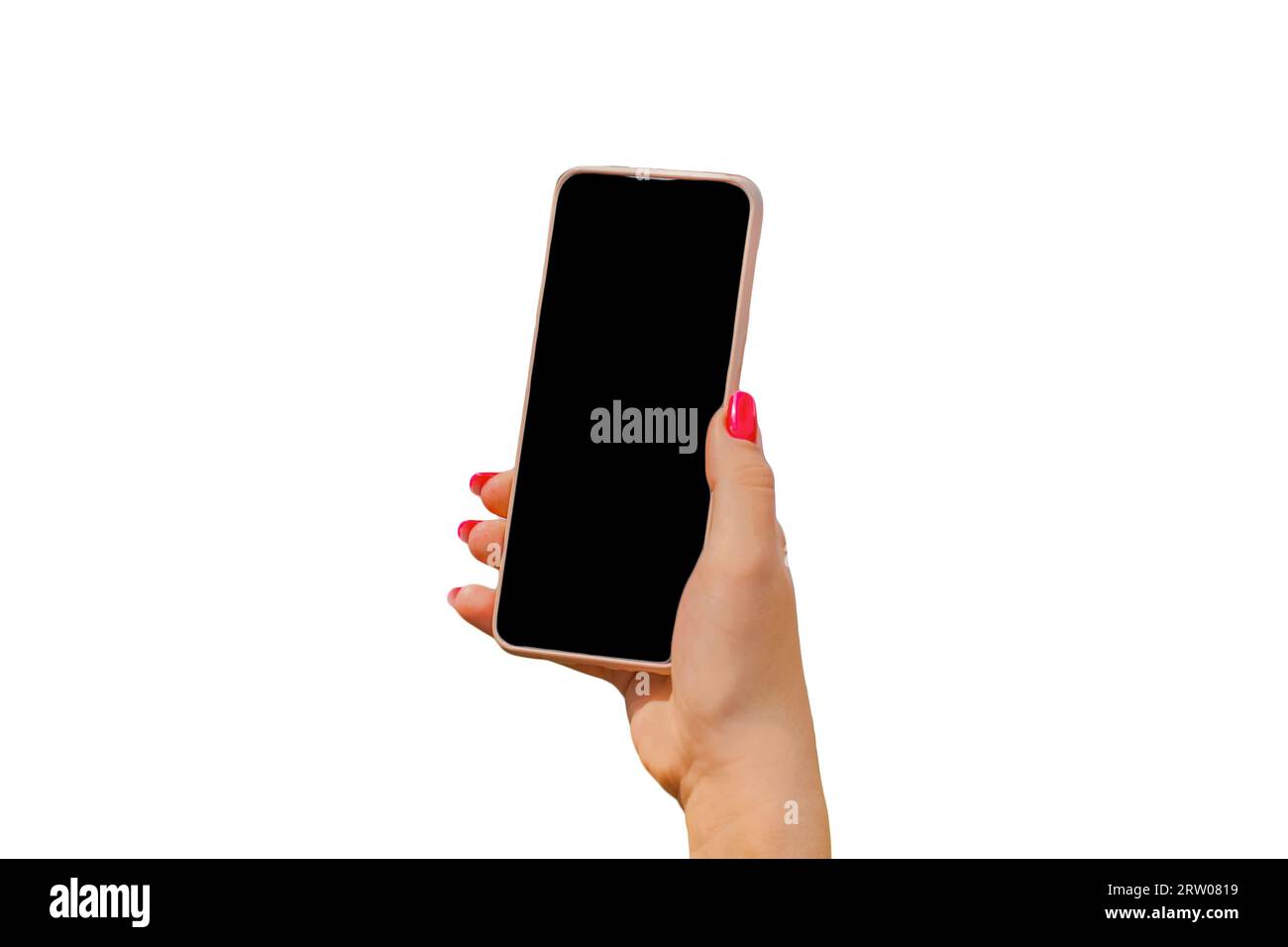 Black blank screen mobile phone or smartphone empty text design mock up ...