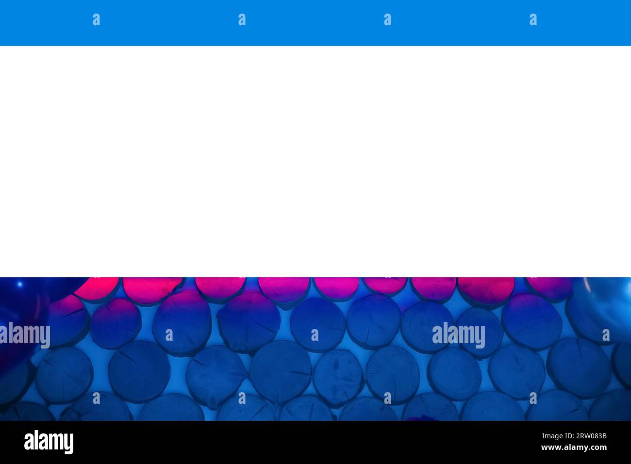 Abstract Square Frame Design Color Blue Neon Light Blank Space Text ...