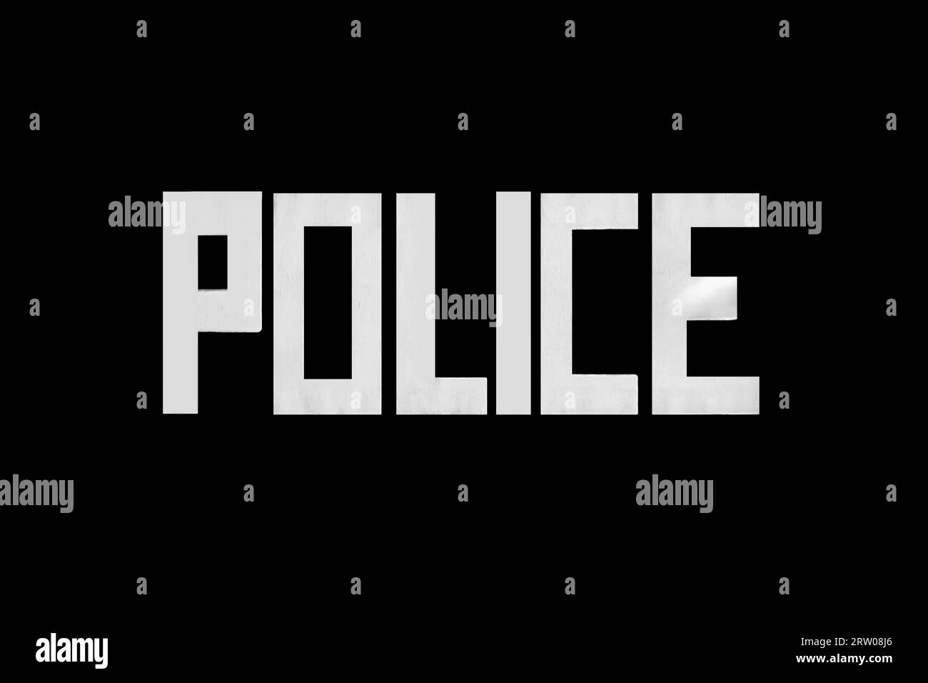 Inscription police in white letters, symbol, sign of the fight against ...