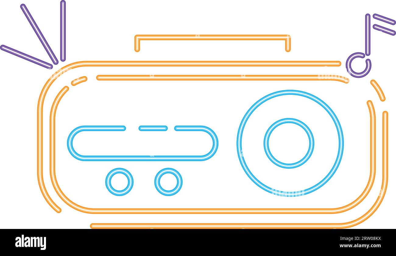Neon Speaker Icon Glowing Stock Vector Images Alamy