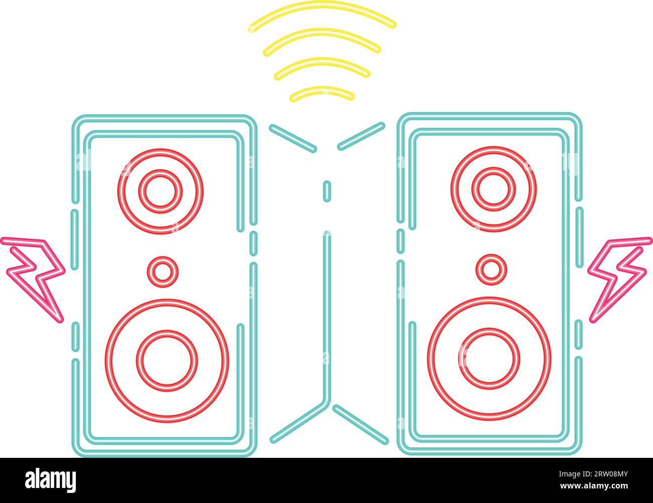speaker music neon audio icon Stock Vector Image & Art - Alamy