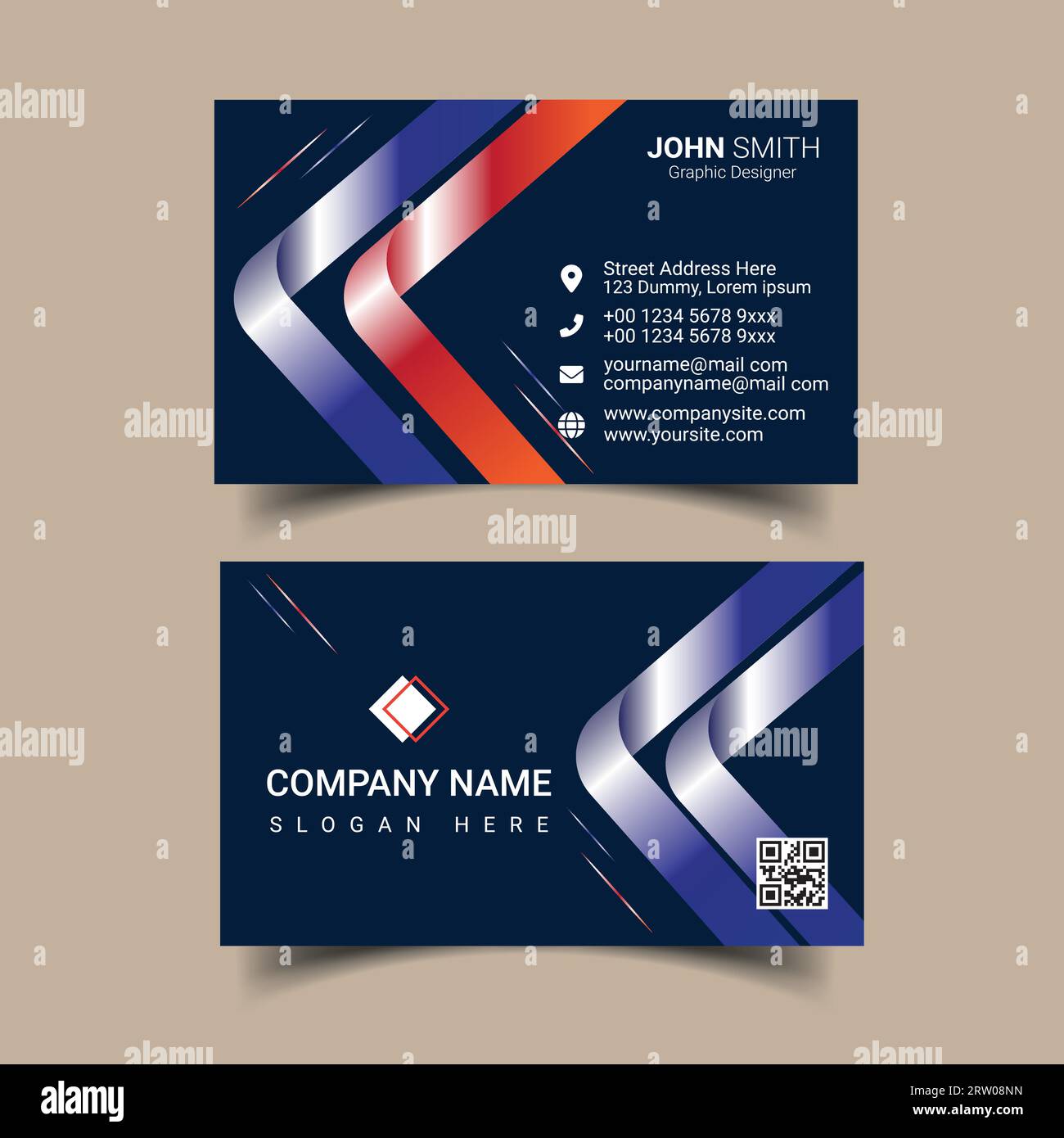 Professional business card design with minimal color. Compatible for ...