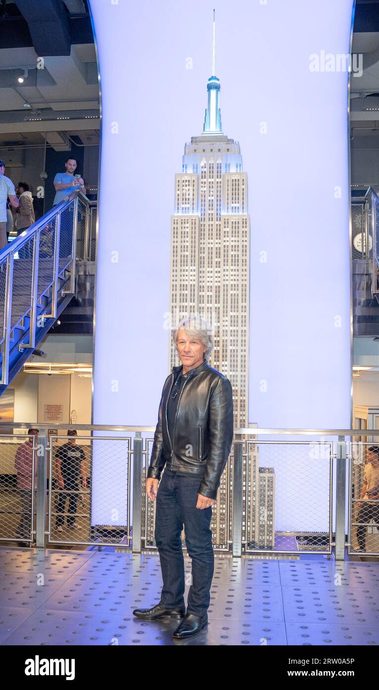 Jon Bon Jovi visits the Empire State Building in New York on September ...