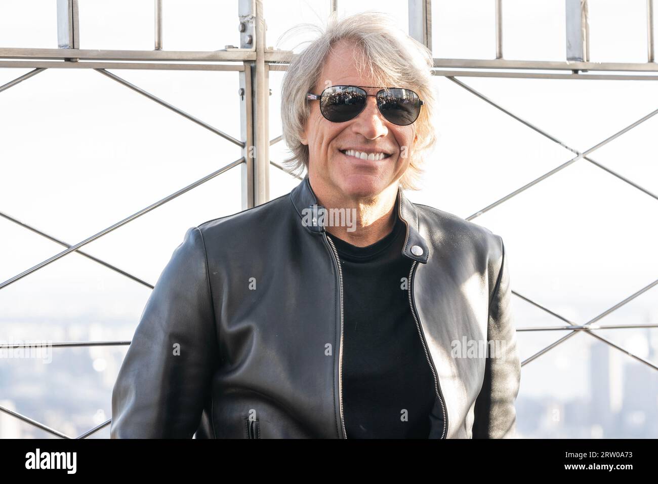 Jon Bon Jovi visits the Empire State Building in New York on September ...