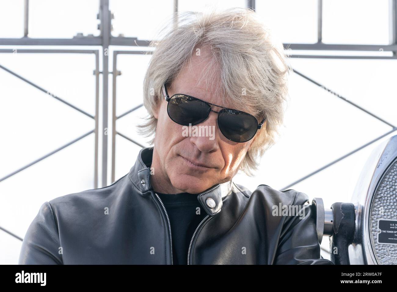 Jon Bon Jovi visits the Empire State Building in New York on September ...