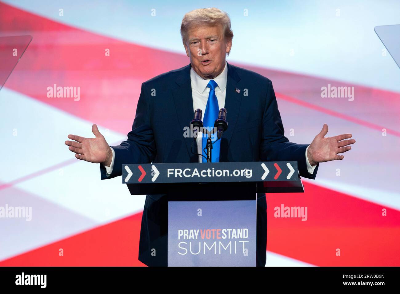 Former President Donald Trump speaks during the Pray Vote Stand Summit ...