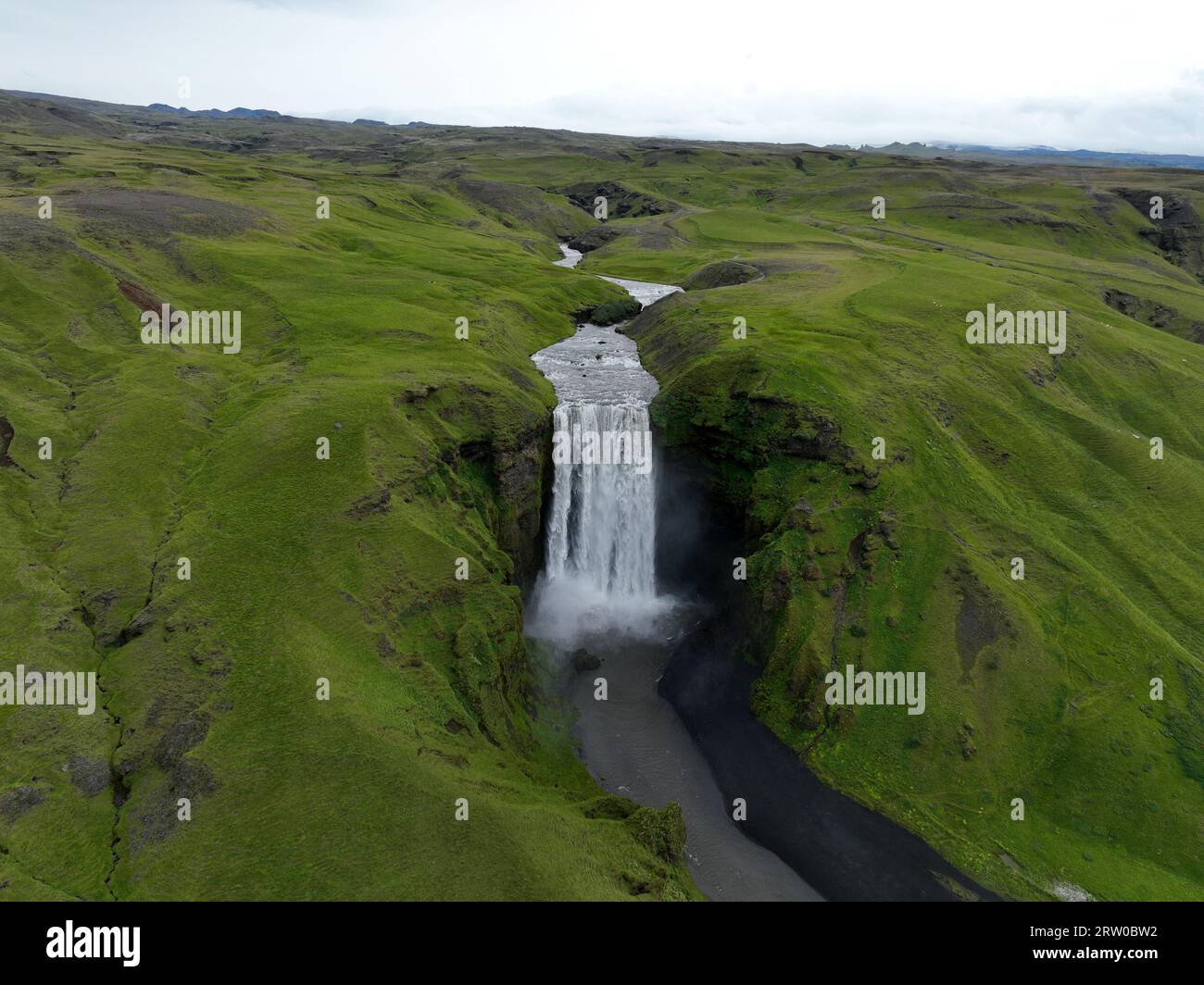 Aerial view of the Gullfoss Waterfall Stock Photo - Alamy