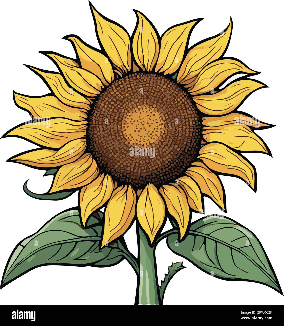 Wonderful and lovely sunflower spring summer art Stock Vector Image ...