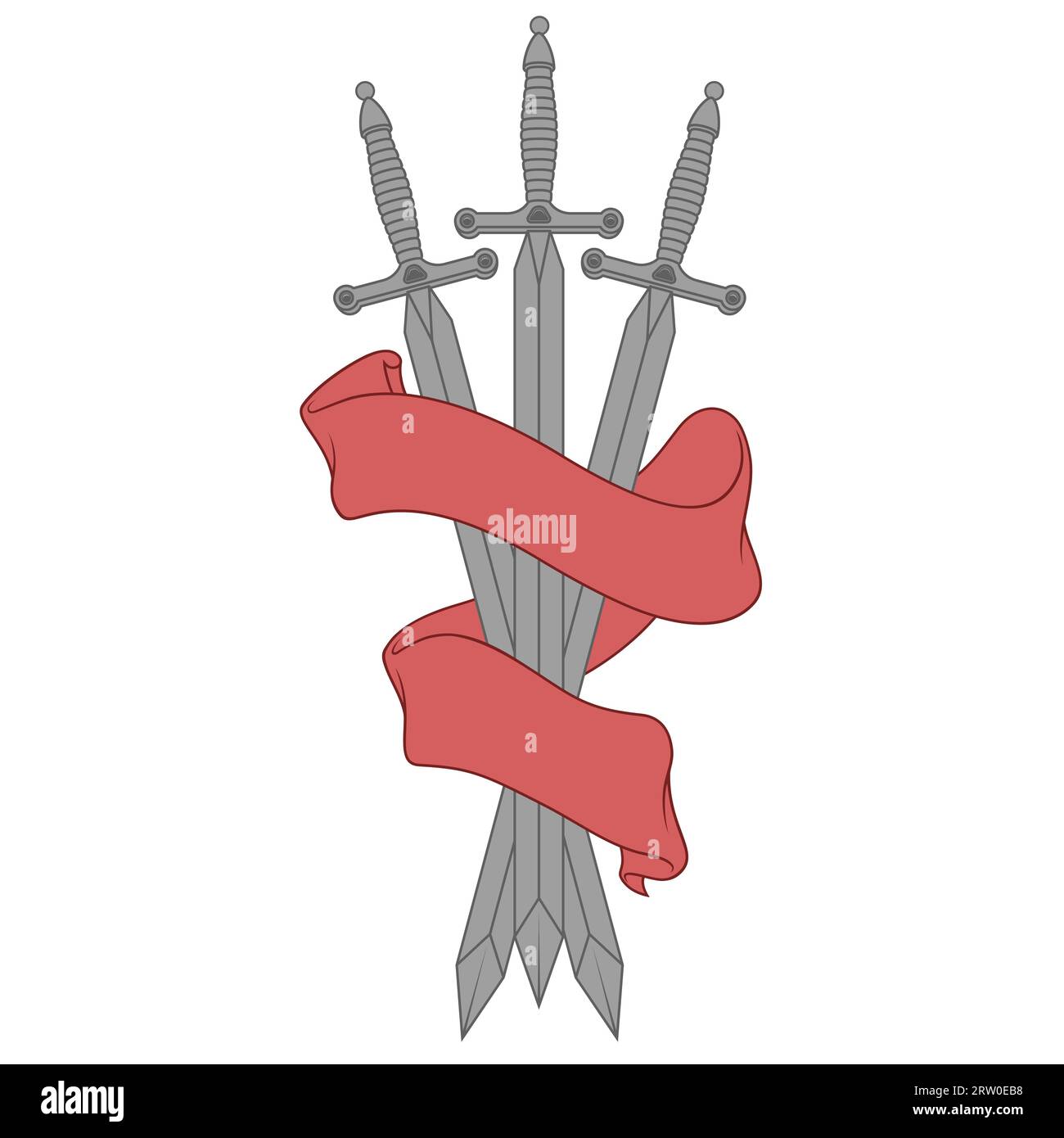 European medieval sword vector design, Medieval swords encircled with ...