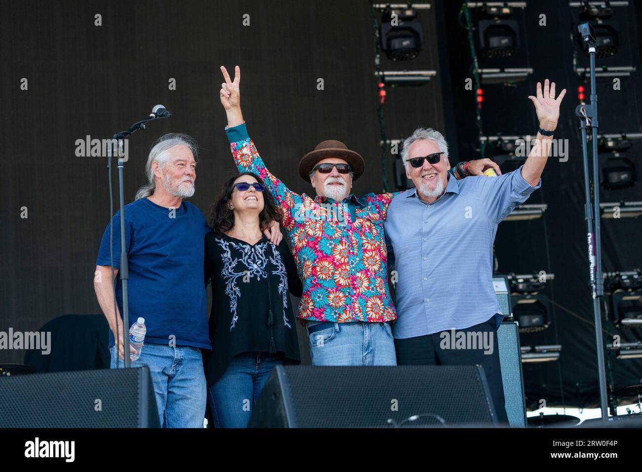 Jeff Sipe, left, Bryn Davies, Darrell Scott, and Reese Wynans perform ...
