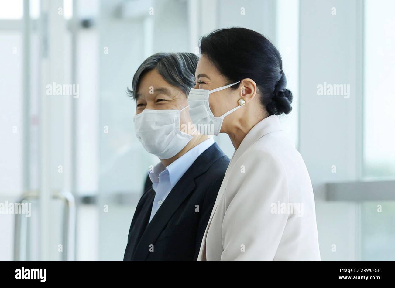 Japan's Emperor Naruhito and Empress Masako arrive at Kushiro Airport ...