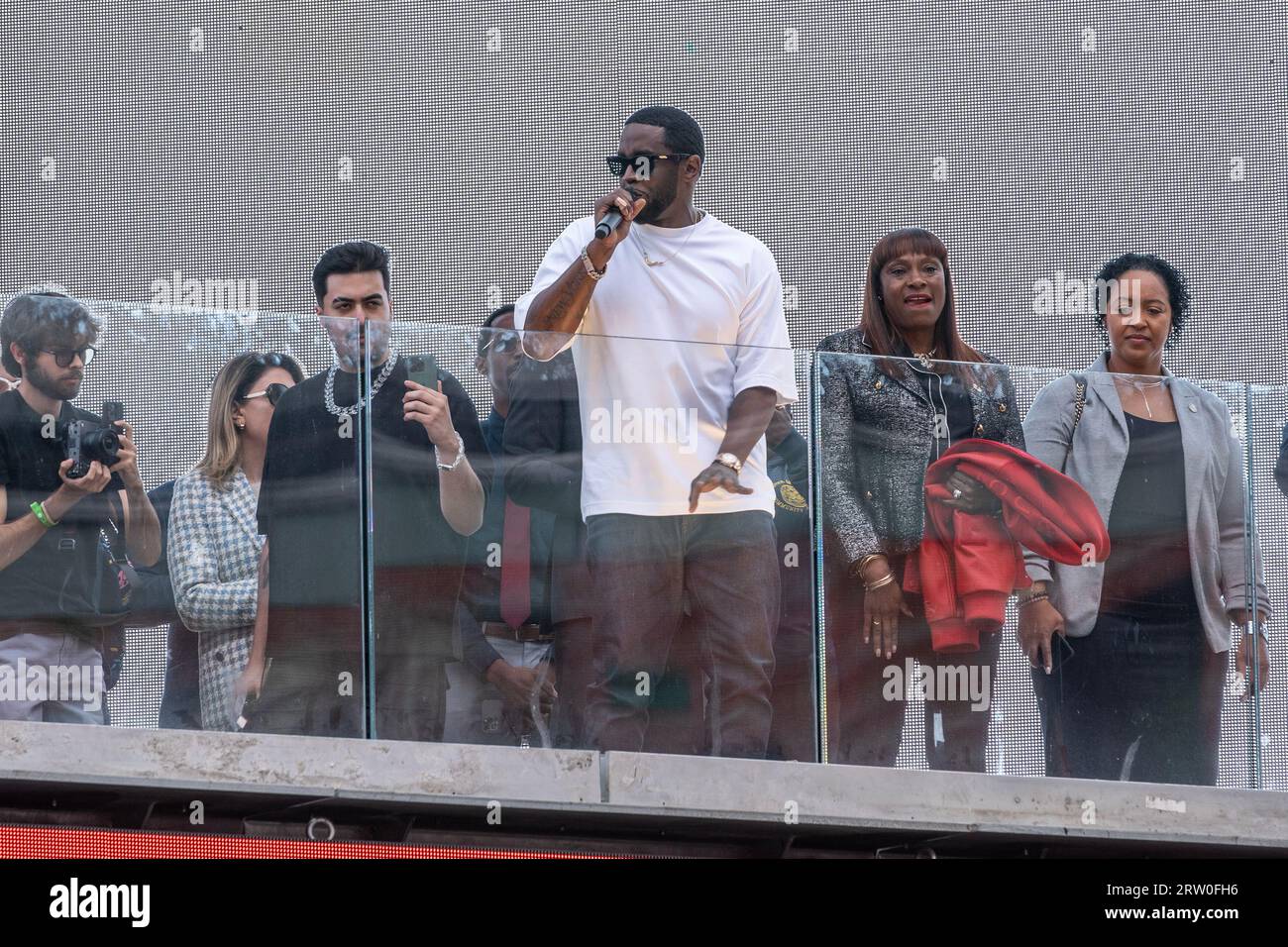 New York, USA. 15th Sep, 2023. Sean "Diddy" Combs speaks and performs ...