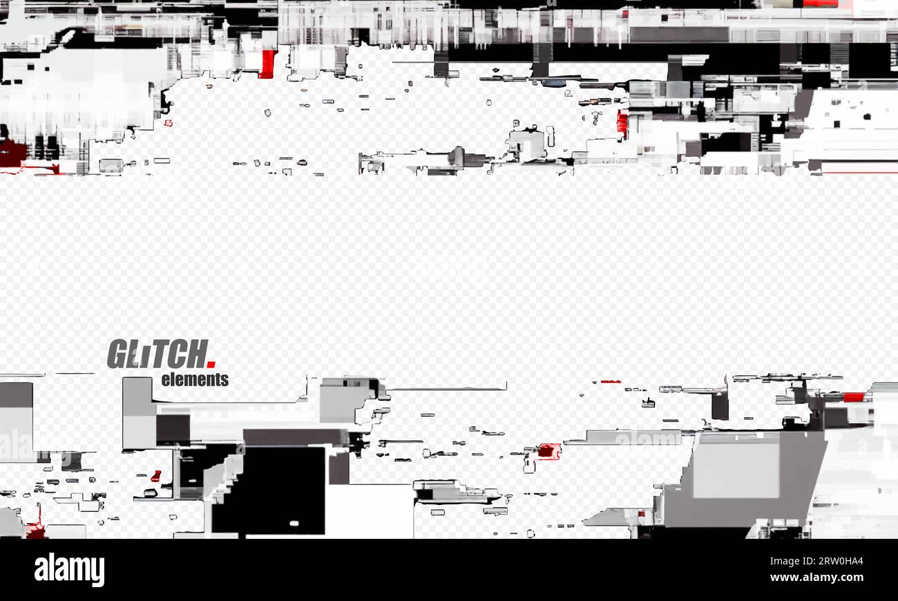 Abstract digital glitch on transparency background. Vector illustration ...