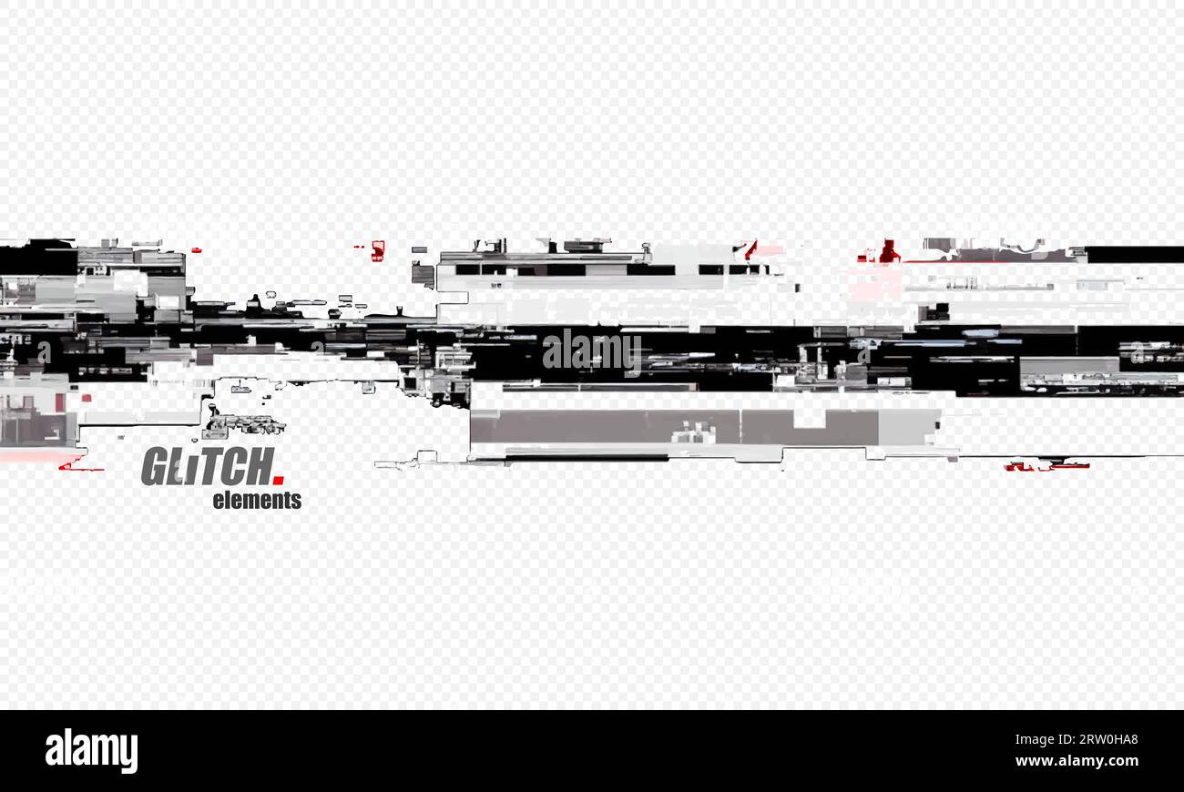 Abstract digital glitch on transparency background. Vector illustration ...