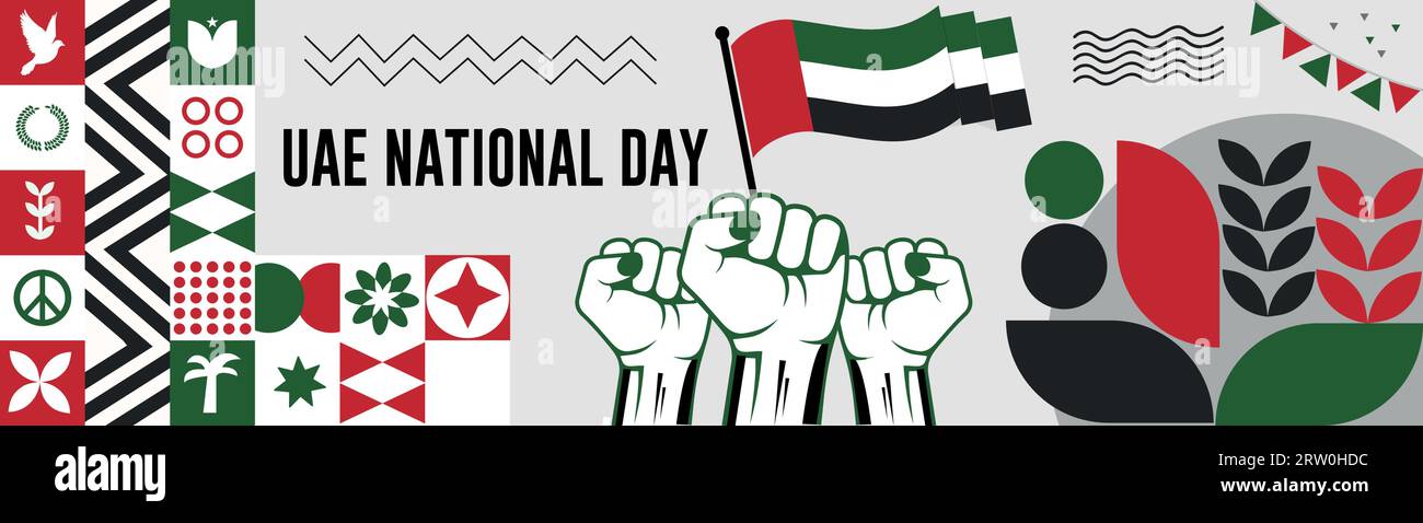 UEA national day banner with map, Flag of united arab emirates colors ...