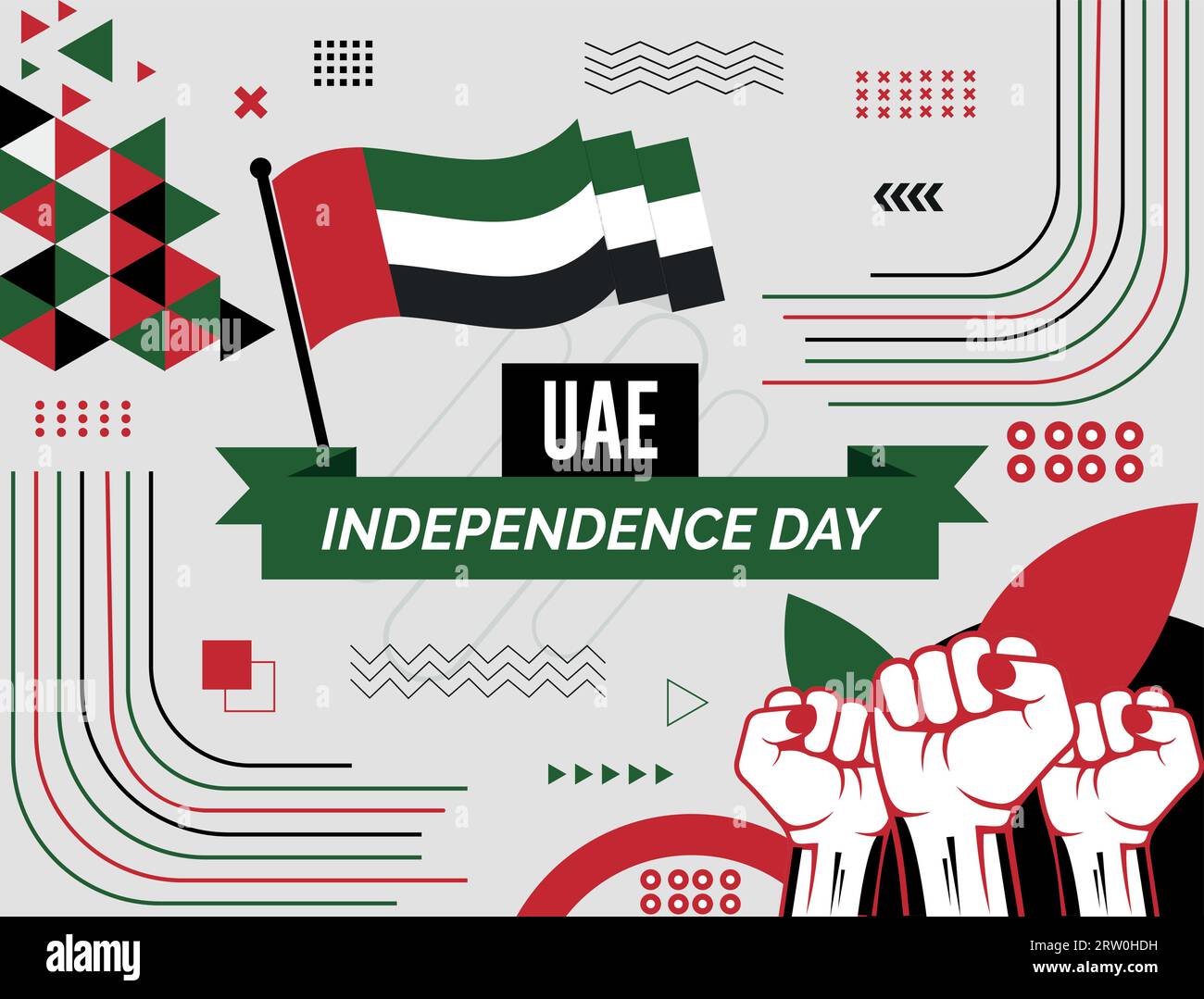 UEA national day banner with map, Flag of united arab emirates colors ...