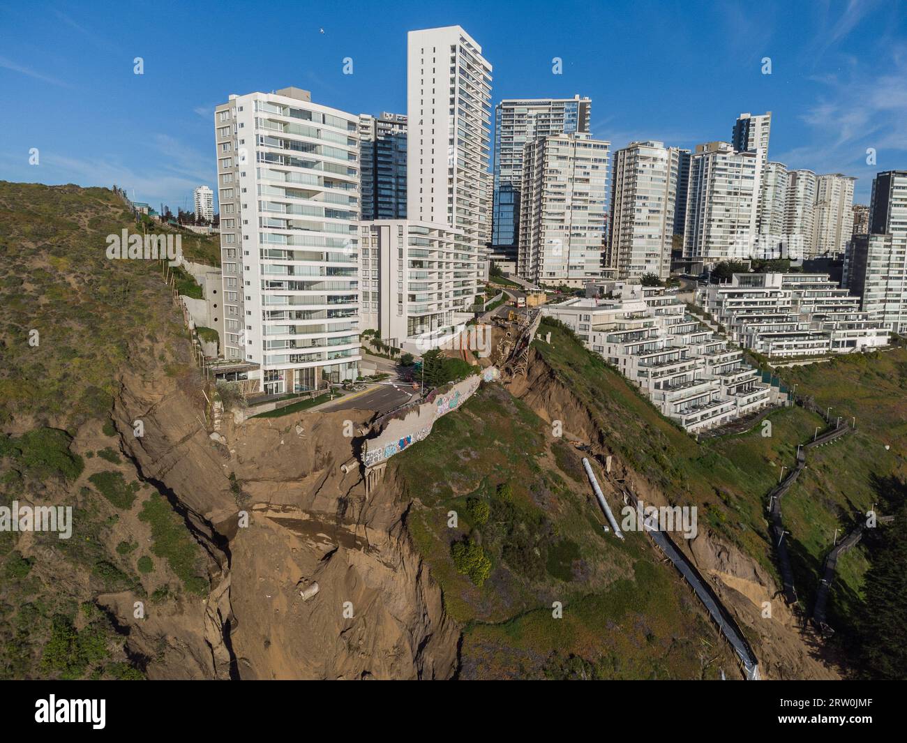 EDITOR'S NOTE : (Image taken with a drone)An aerial view of buildings ...