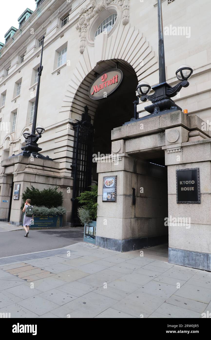 Exterior of London Marriott Hotel County Hall London, UK September 2023 ...