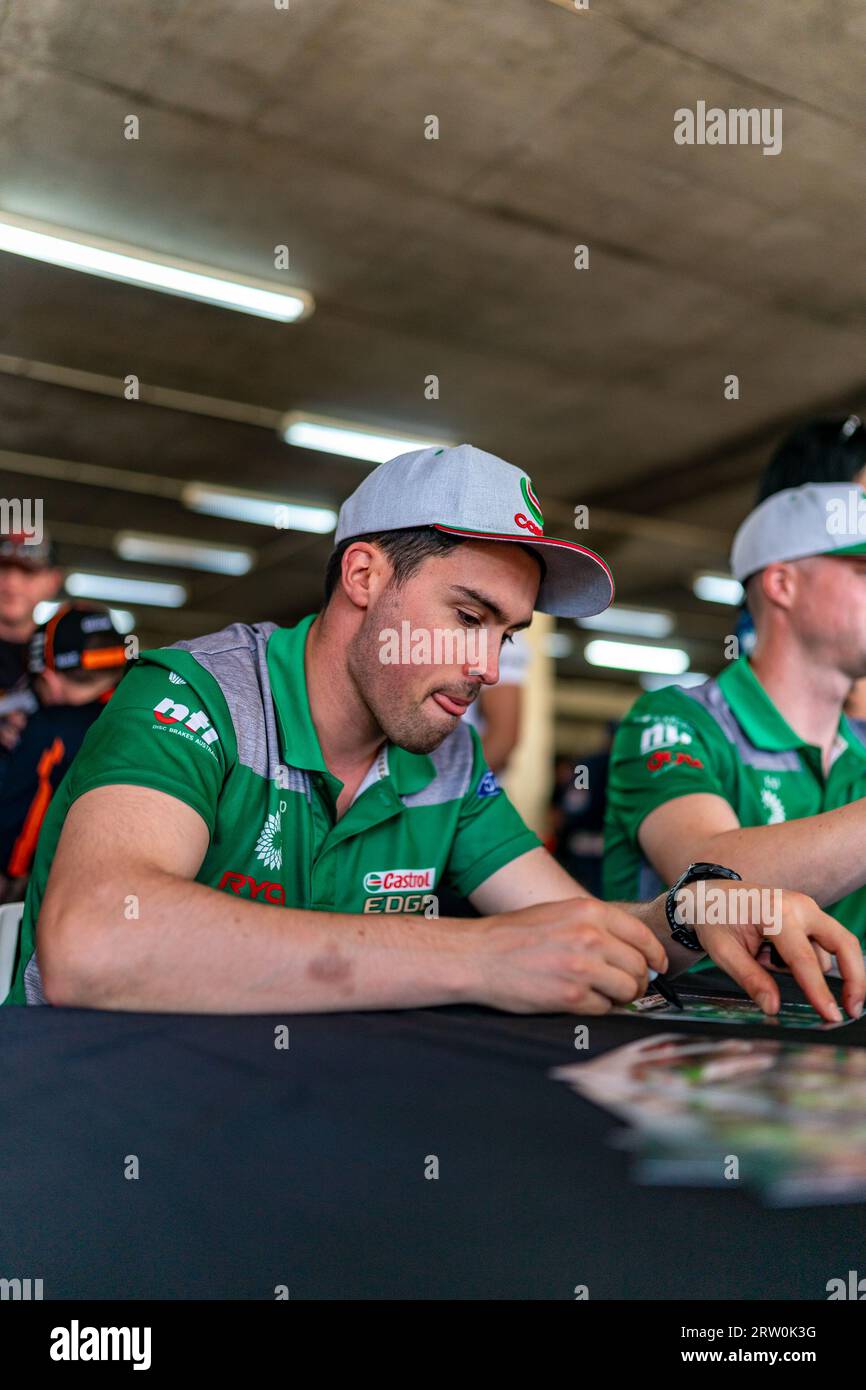 Sandown Park, Australia. 16 September, 2023. Thomas Randle signs an ...