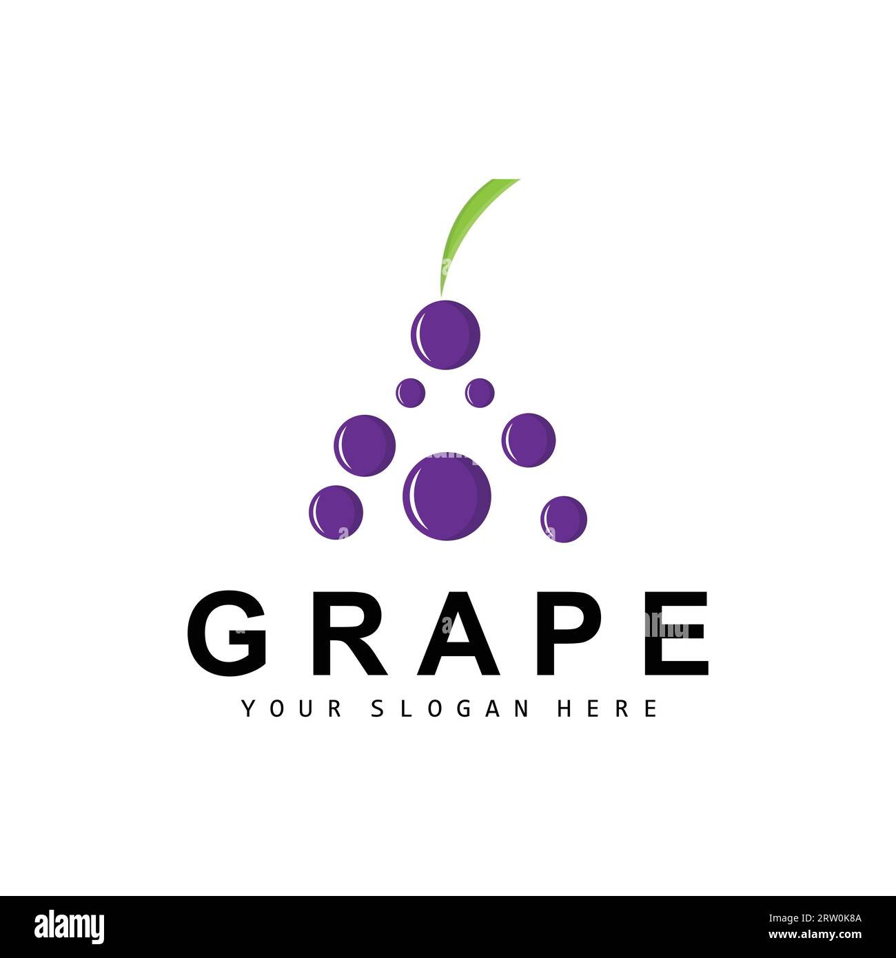 Grape Fruit Logo, Circle Style Fruit Design, Grape Farm Vector, Wine Drink, Nature Icon ...