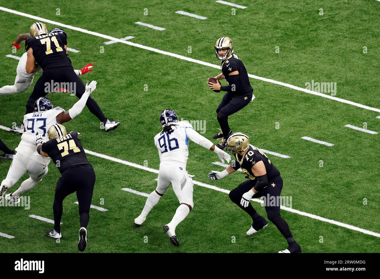 New Orleans Saints quarterback Derek Carr (4) during an NFL football ...