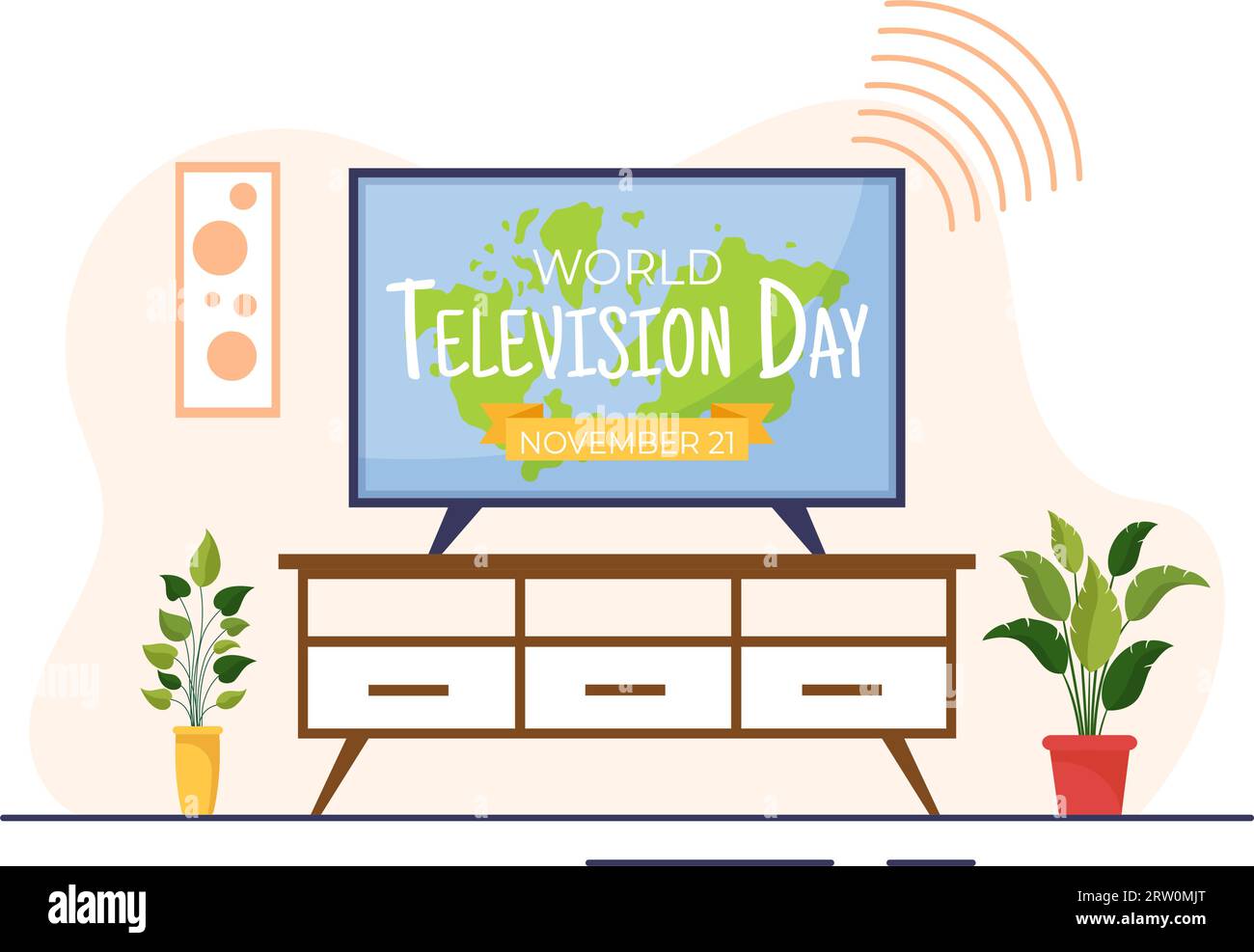 World Television Day Vector Illustration on november 21 with TV for Web ...