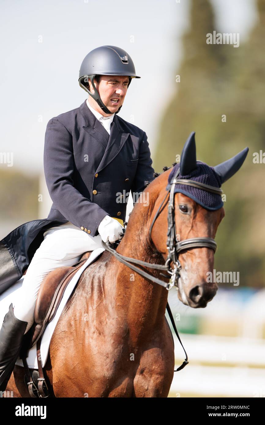 Tim Cheffings of Great Britain with Gaston during the CCI-L 4* dressage ...