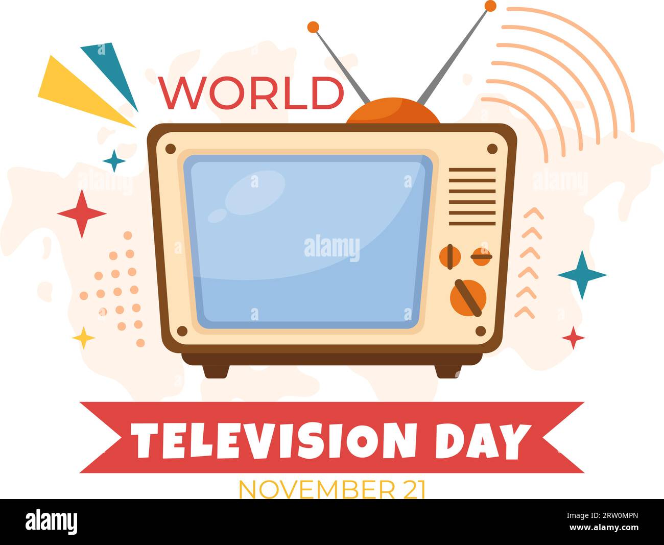 World Television Day Vector Illustration on november 21 with TV for Web ...
