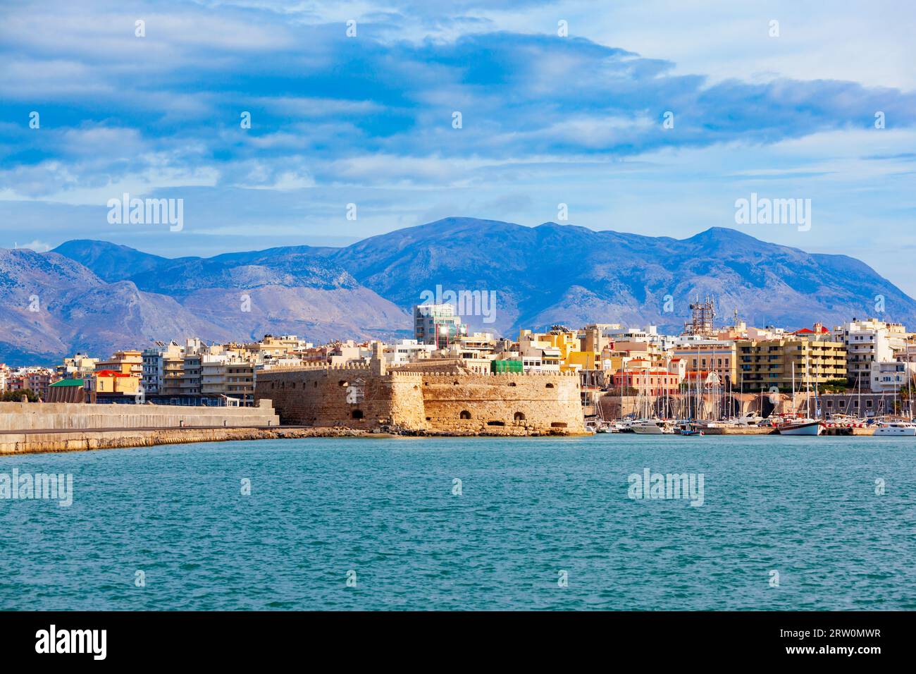 Port in the Harbor of Heraklion in the centre of Heraklion or Iraklion ...