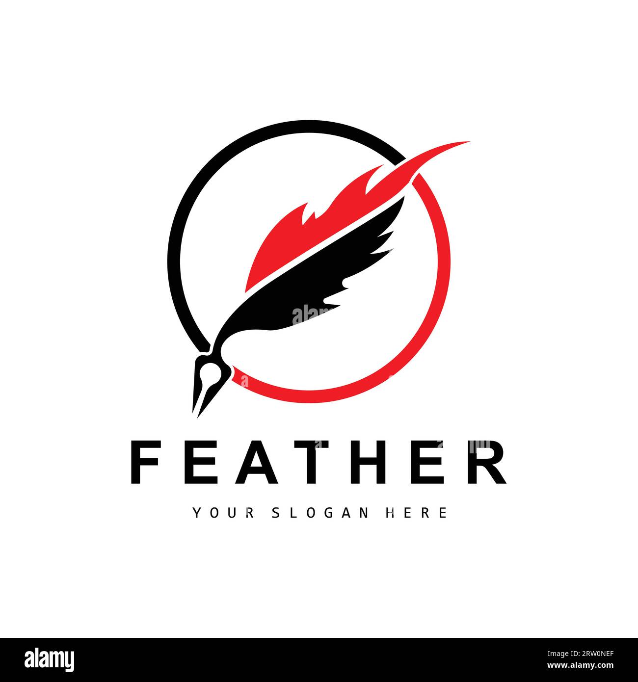 Feather Logo, Animal Wing Design, Vector Icon Template Simple Stock ...