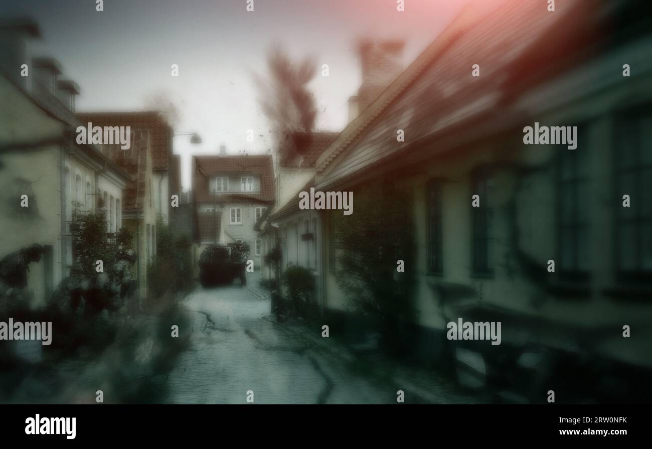 Military, warzone and apocalypse with army on battlefield for missile ...